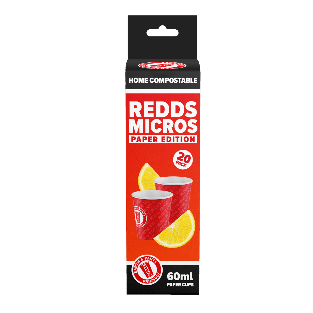 Home Compostable Paper Micros Shot Cups | Red Cups | REDDS